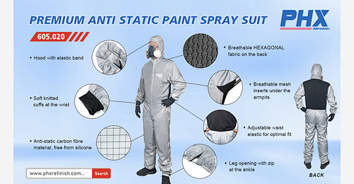 605.020 Premium Anti Static Paint Spray Suit - PHX REFINISH CO., LTD.